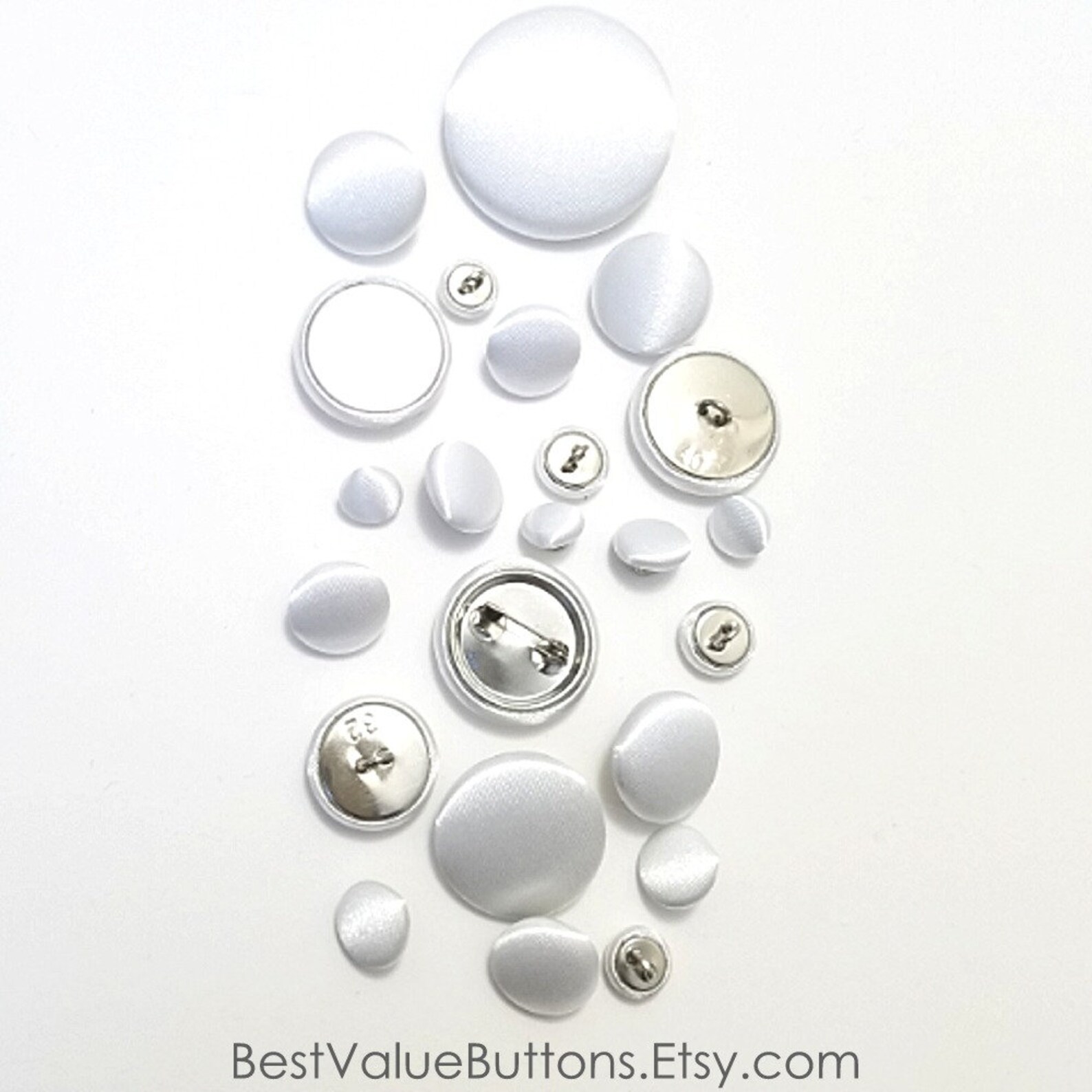 Satin Buttons, White Satin Buttons, Bridal Buttons, Wedding Dress ...