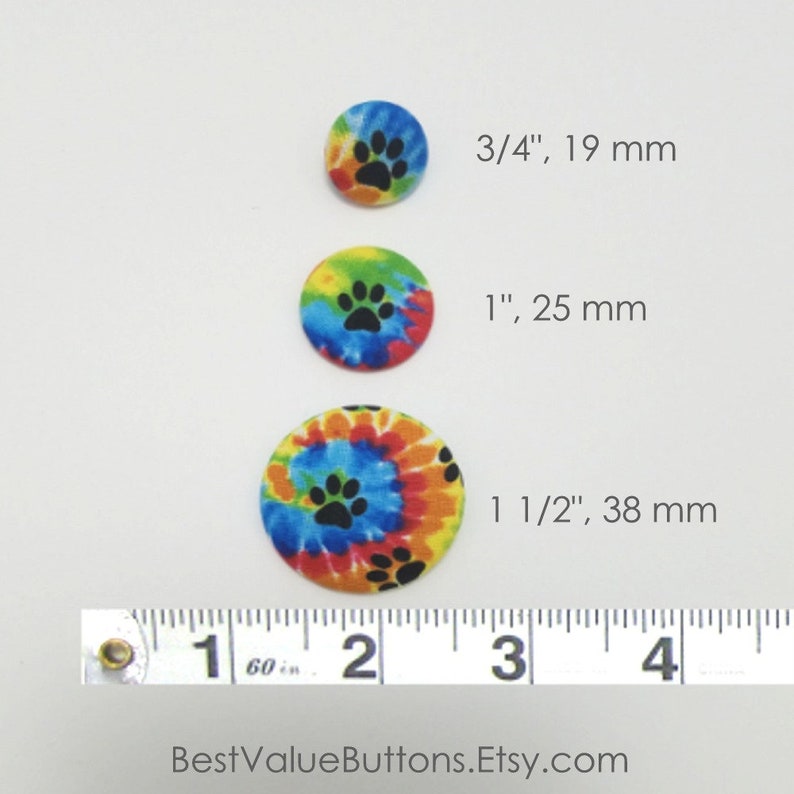 Fabric Buttons Tie Dye Animal Paw Dog Paw Cat Paw Buttons - Etsy