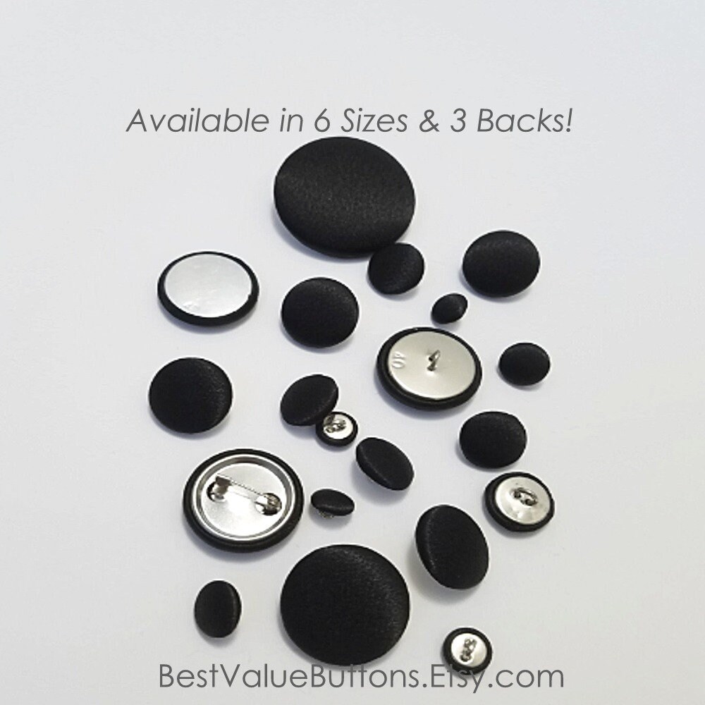 Satin Buttons Black Satin Buttons Bridal Buttons Wedding - Etsy