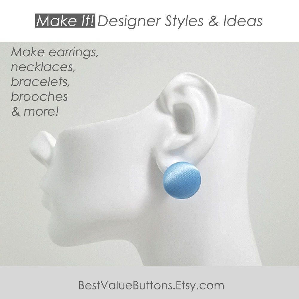 Satin Buttons Light Blue Satin Buttons Bridal Buttons | Etsy