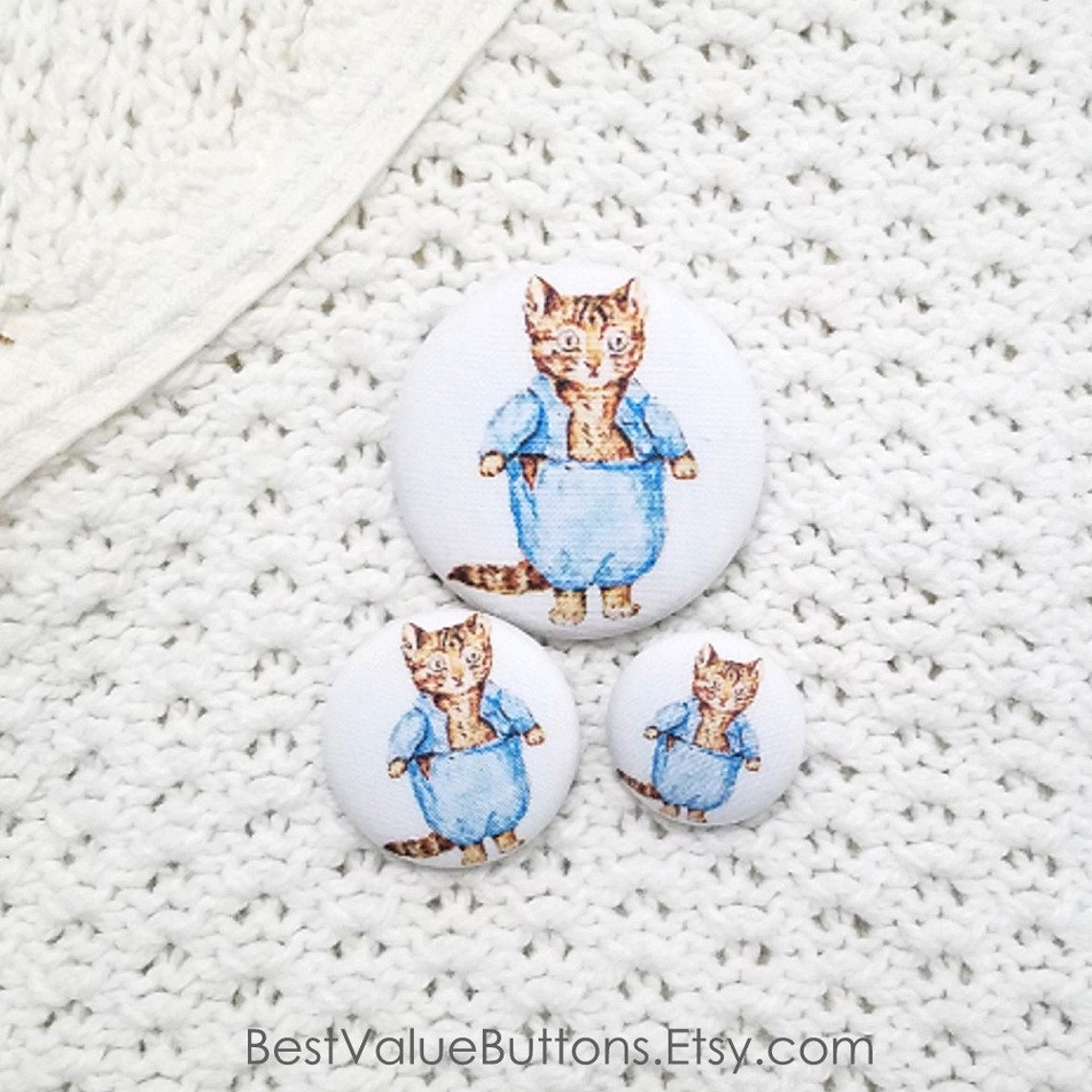 Fabric Buttons Tom Kitten Buttons Beatrix Potter Peter | Etsy
