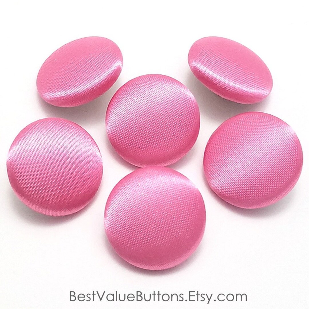 Satin Buttons, Carnation Pink Satin Buttons, Bridal Buttons, Wedding ...