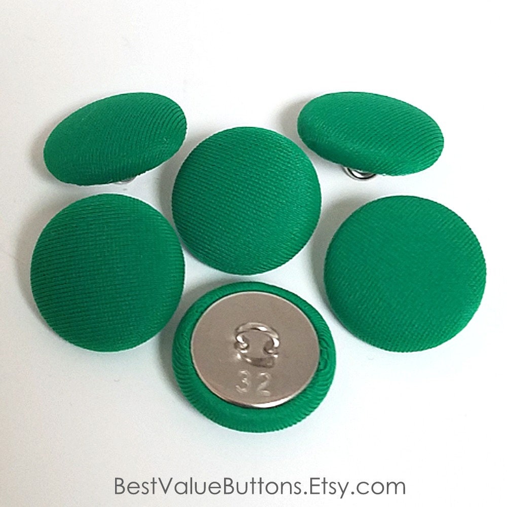 Fabric Buttons Kelly Green Buttons Shank to Sew Pinback to - Etsy