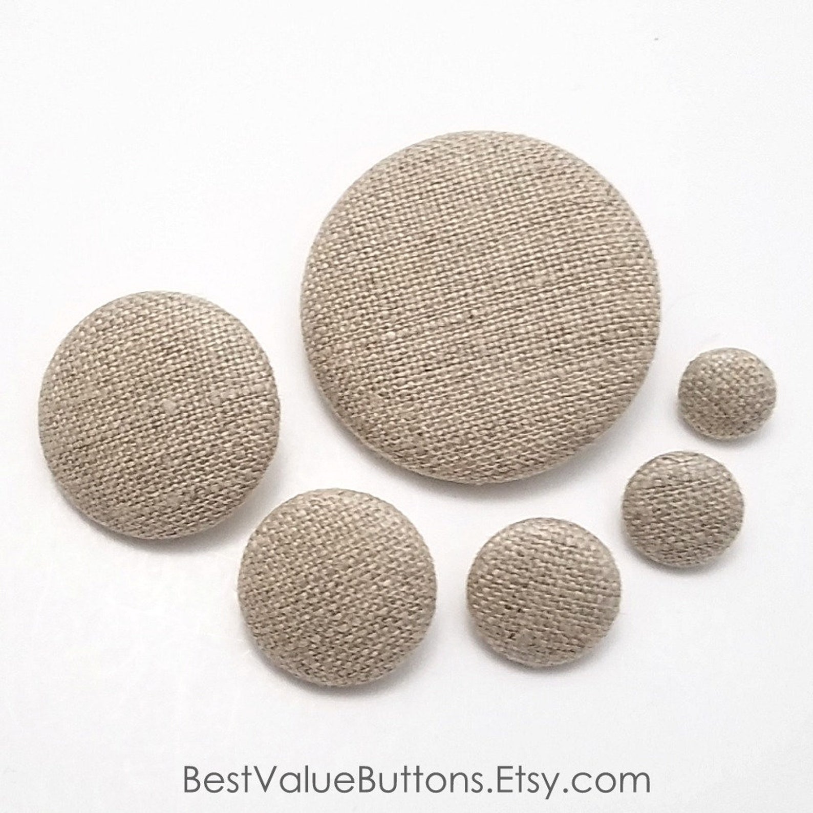 Linen Buttons, Natural Linen Fabric Buttons, Shank, Pinback, Flatback ...