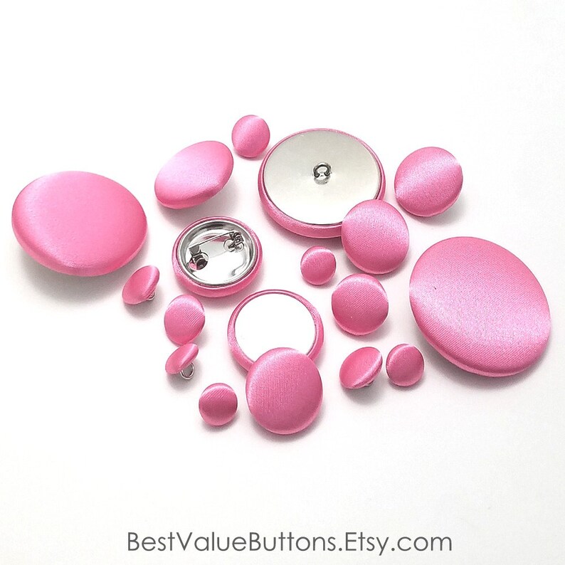 Satin Buttons, Carnation Pink Satin Buttons, Bridal Buttons, Wedding ...