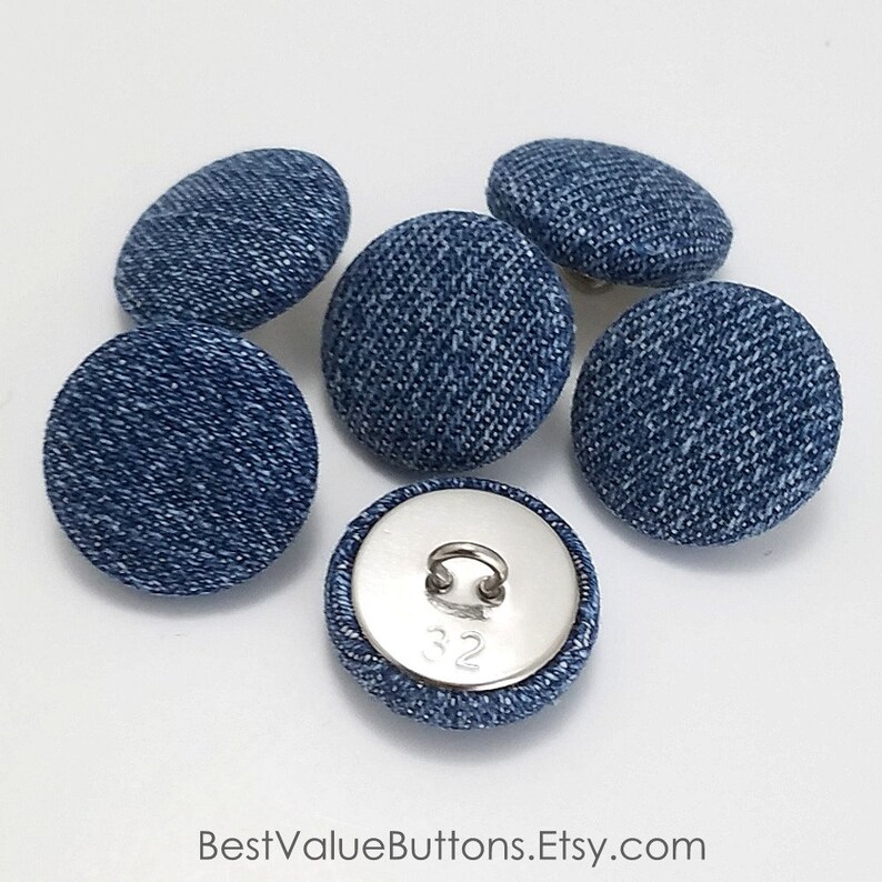 Fabric Buttons Denim Buttons Shank to Sew Pinback to Pin - Etsy