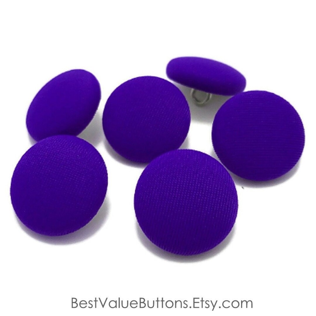 Fabric Buttons, Neon Indigo Blue Purple Buttons, Shank to Sew, Pinback ...