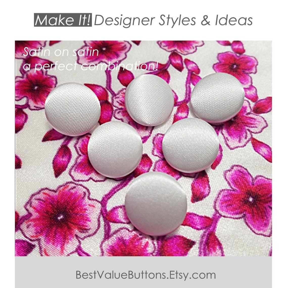 Satin Buttons White Satin Buttons Bridal Buttons Wedding | Etsy