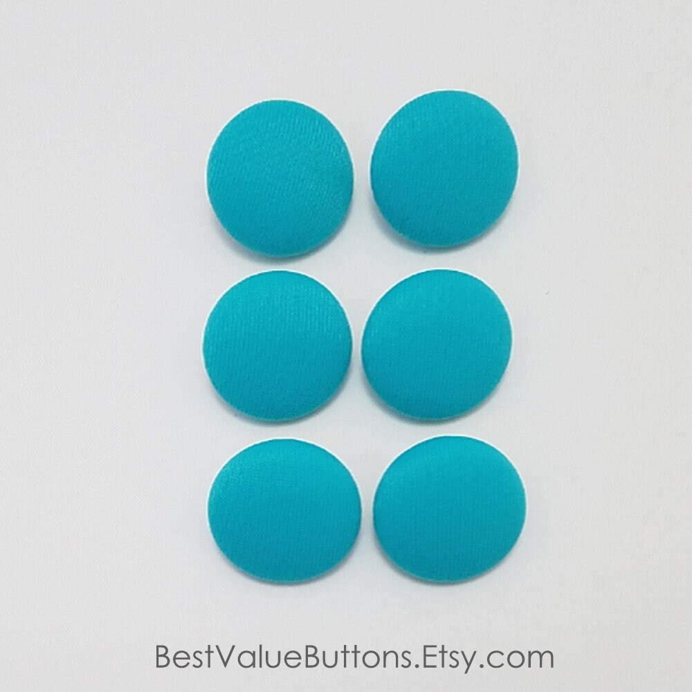 Fabric Buttons Turquoise Buttons Shank to Sew Pinback to | Etsy