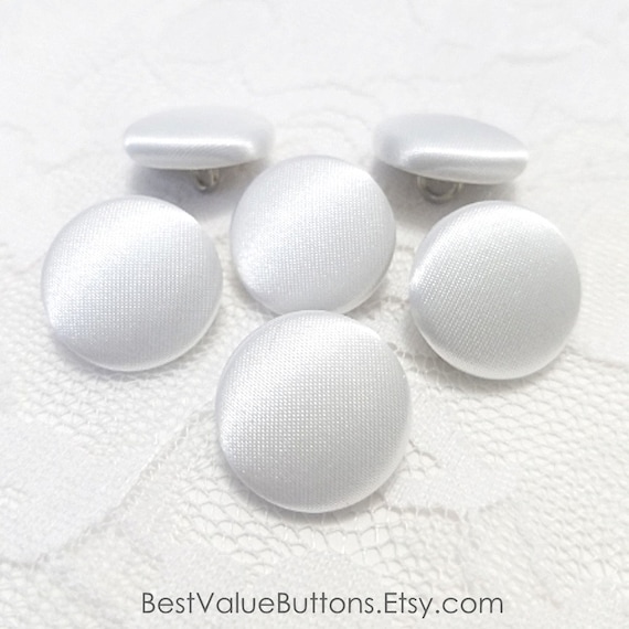 Satin Buttons White Satin Buttons Bridal Buttons Wedding | Etsy