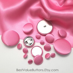 Satin Buttons, Carnation Pink Satin Buttons, Bridal Buttons, Wedding ...