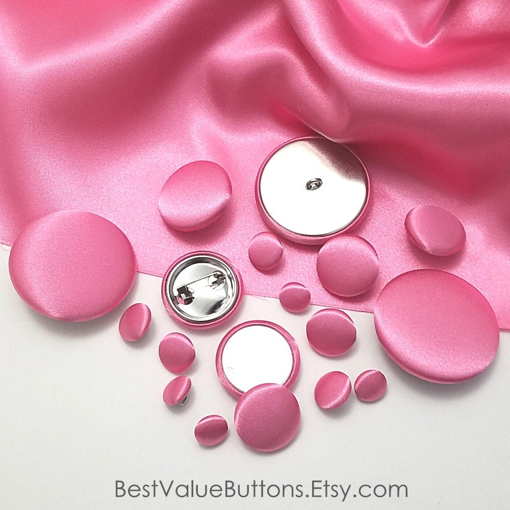 Satin Buttons, Carnation Pink Satin Buttons, Bridal Buttons, Wedding ...