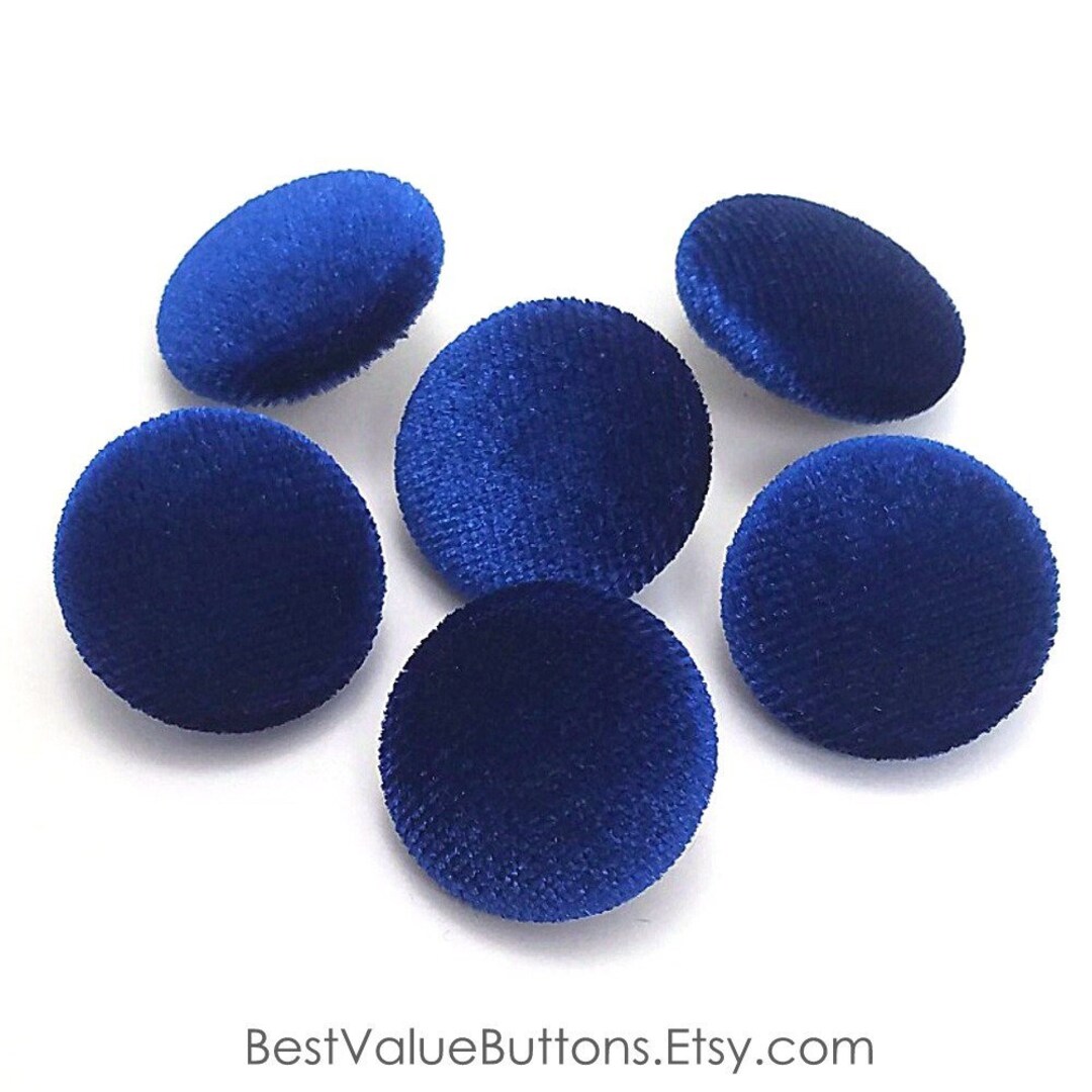 Velvet Buttons, Royal Blue Velvet Fabric Buttons, Shank, Pinback ...