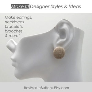Linen Buttons, Natural Linen Fabric Buttons, Shank, Pinback, Flatback ...