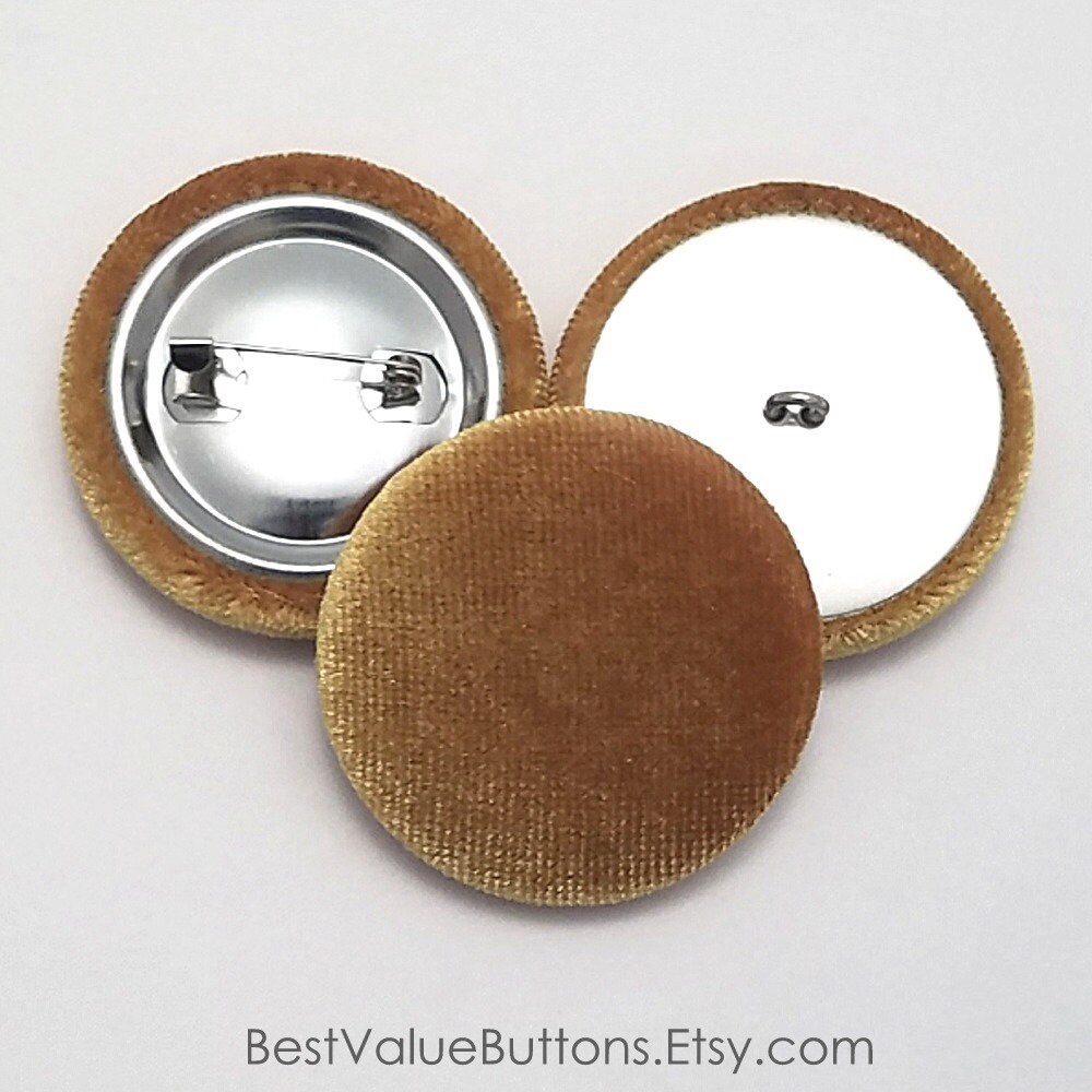 Velvet Buttons Gold Velvet Fabric Buttons Shank Pinback | Etsy
