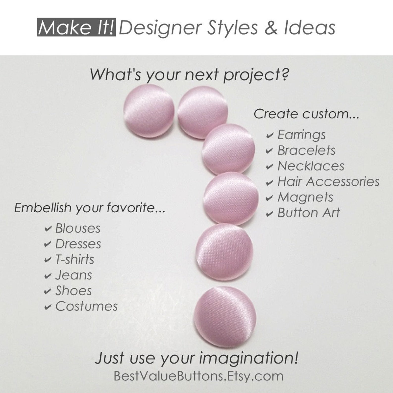 Satin Buttons Light Pink Satin Buttons Bridal Buttons | Etsy