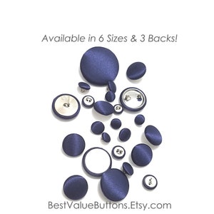 Satin Buttons, Navy Blue Satin Buttons, Bridal Buttons, Wedding Dress ...