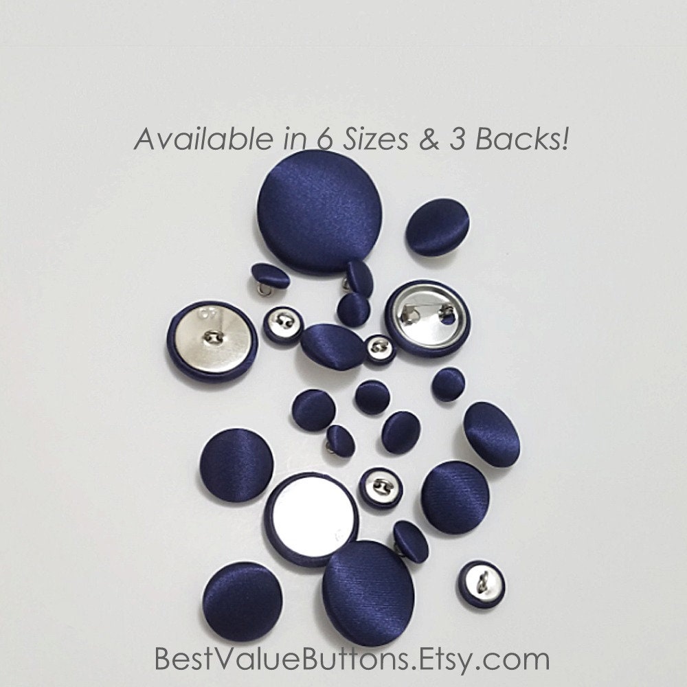 Satin Buttons Navy Blue Satin Buttons Bridal Buttons - Etsy