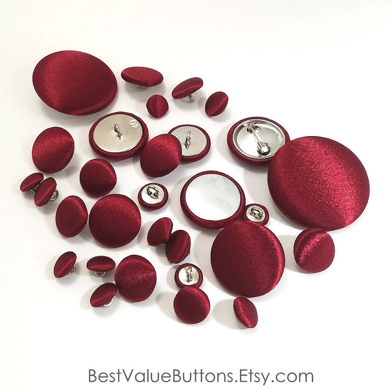 Satin Buttons, Burgundy Satin Buttons, Bridal Buttons, Wedding Dress ...