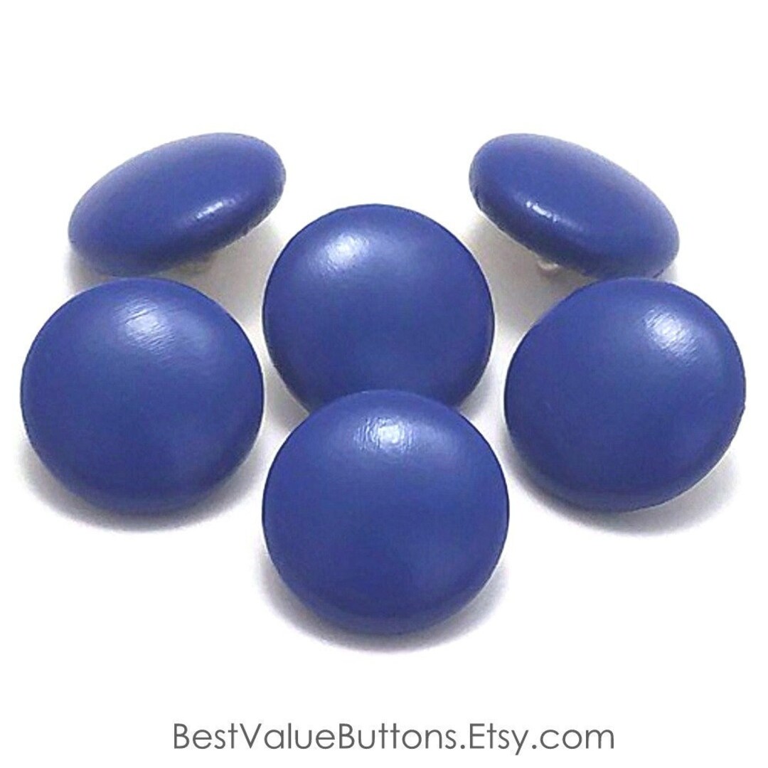 Pleather Buttons, Shiny Royal Blue Pleather Vinyl Buttons, Shank ...