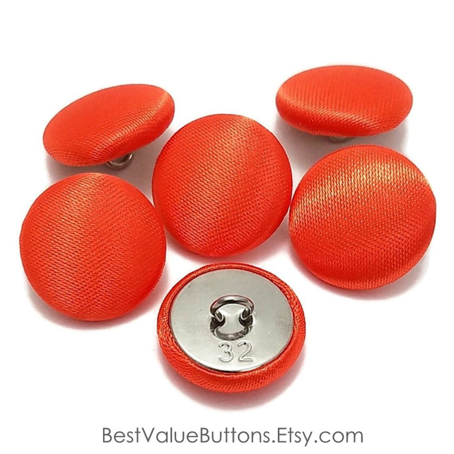 Satin Buttons, Orange Satin Buttons, Bridal Buttons, Wedding Dress ...