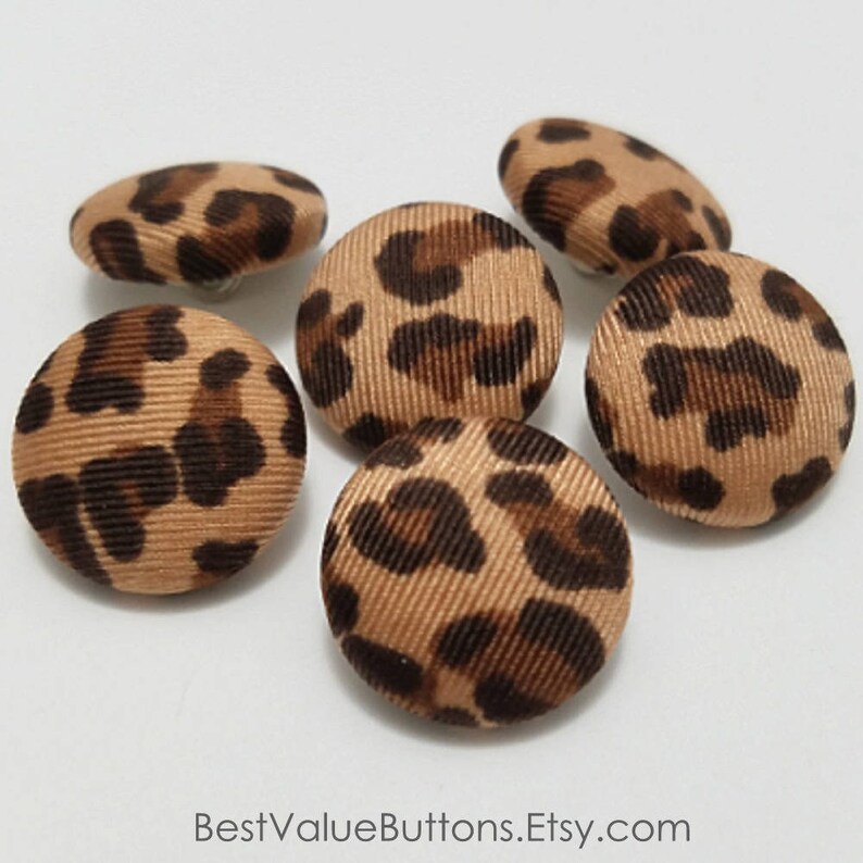 Fabric Buttons Leopard Brown Buttons Fabric Covered Buttons | Etsy