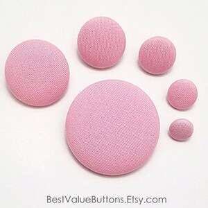 Cotton Buttons, Light Pink Cotton Fabric Buttons, Baby Pink, Shank Back ...