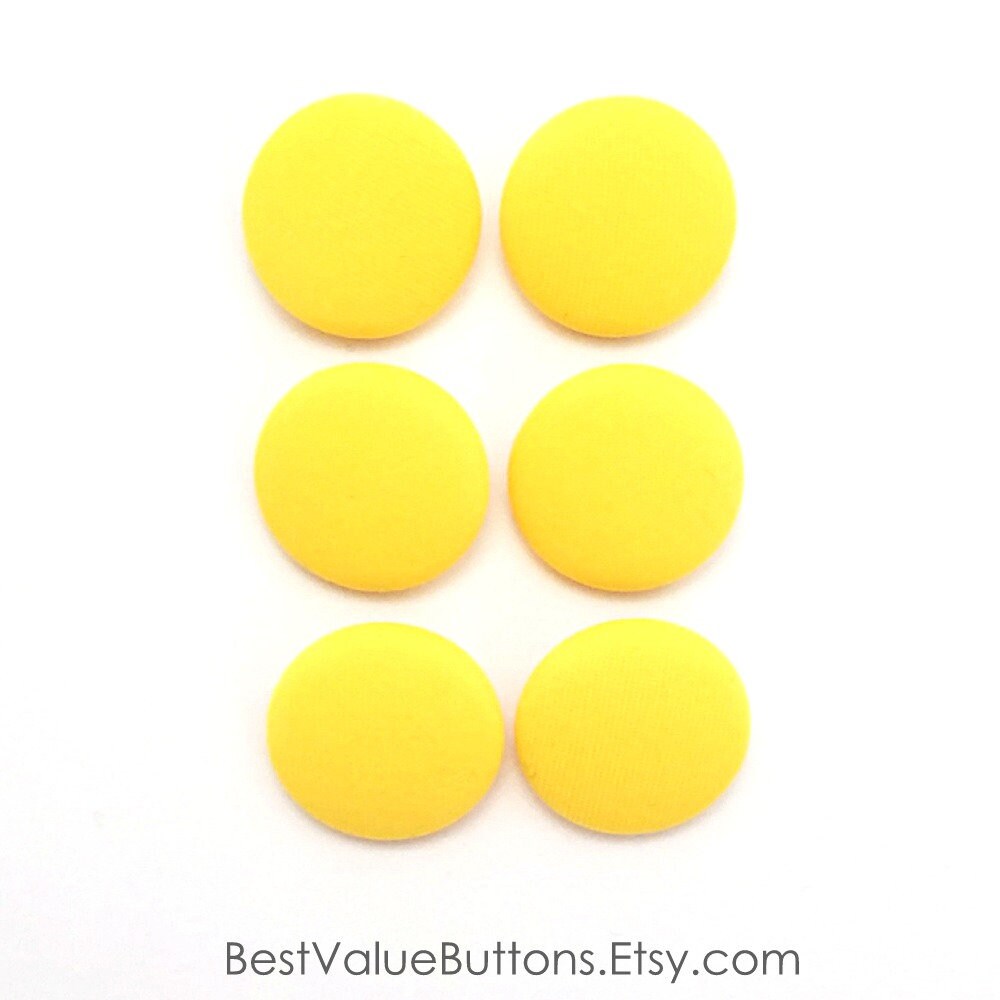 Fabric Buttons Matte Yellow Buttons Shank Buttons Pinback | Etsy