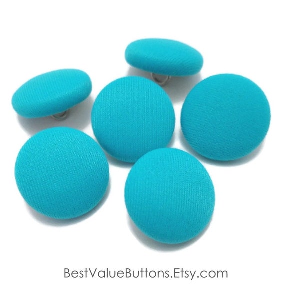 Fabric Buttons Turquoise Buttons Shank to Sew Pinback to | Etsy