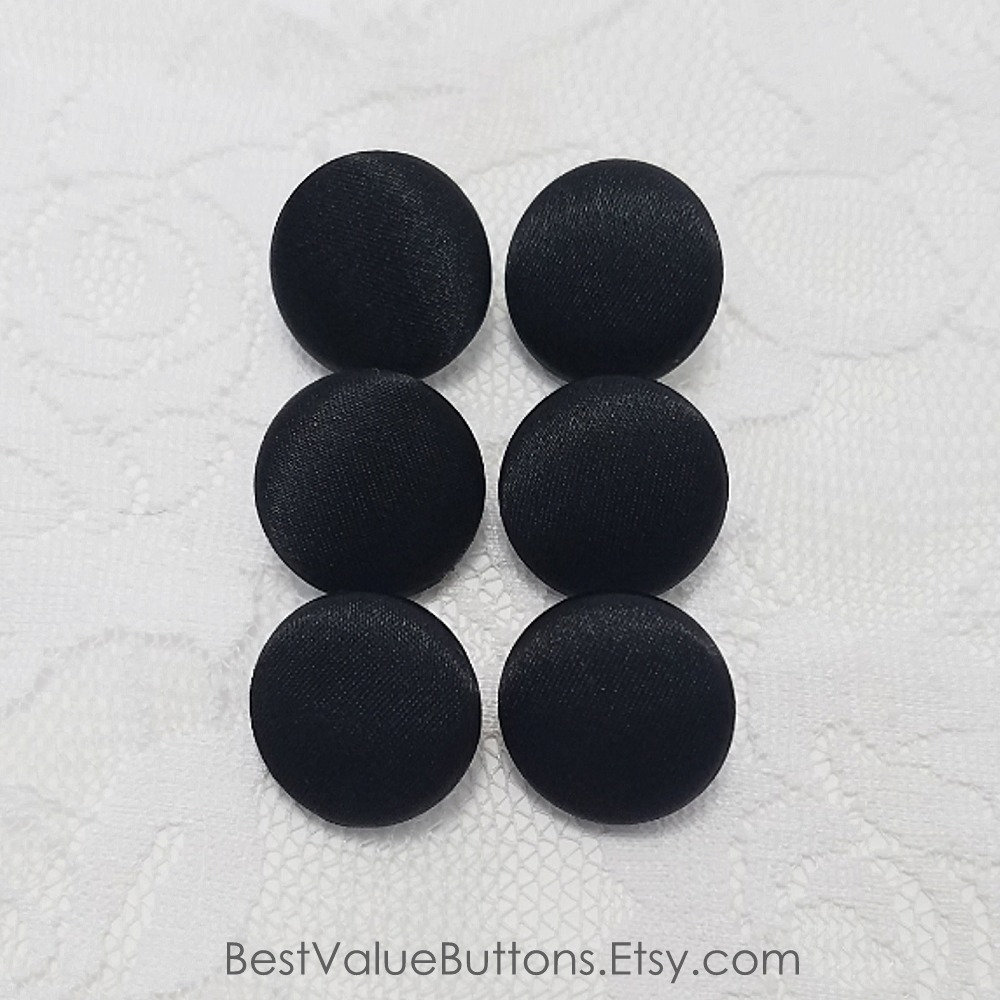 Satin Buttons Black Satin Buttons Bridal Buttons Wedding - Etsy