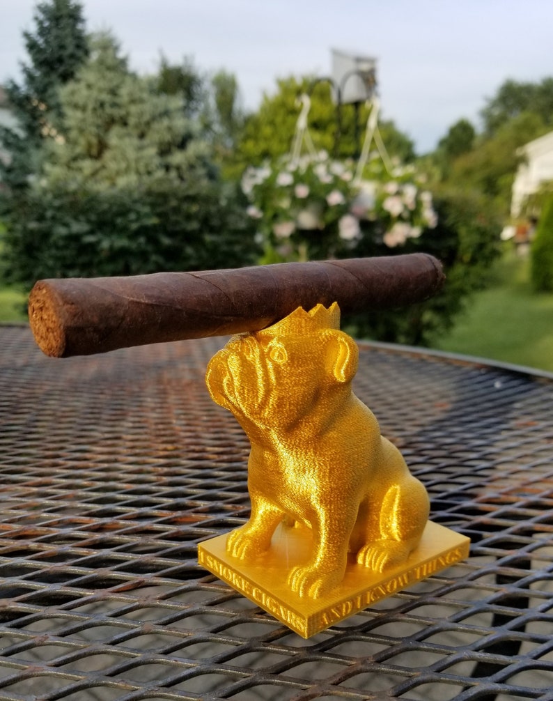 Customizable Golden Bulldog Cigar Stand | Etsy