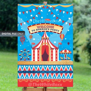 Carnival Theme / Circus Birthday Welcome Sign / Banner / - Etsy