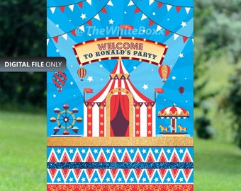 Carnival Theme / Circus Birthday Welcome Sign / Banner / | Etsy