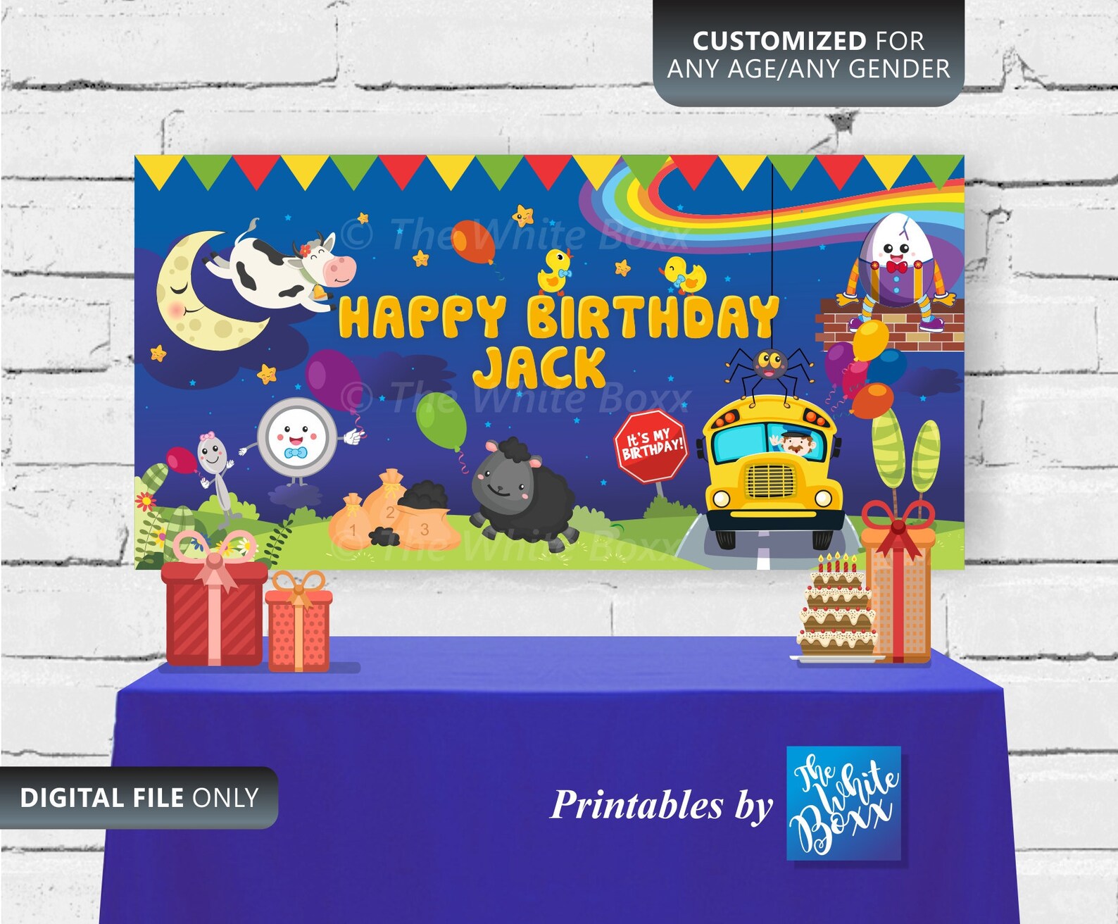 Nursery Rhymes Birthday Backdrop / Banner for Birthday Boy / - Etsy