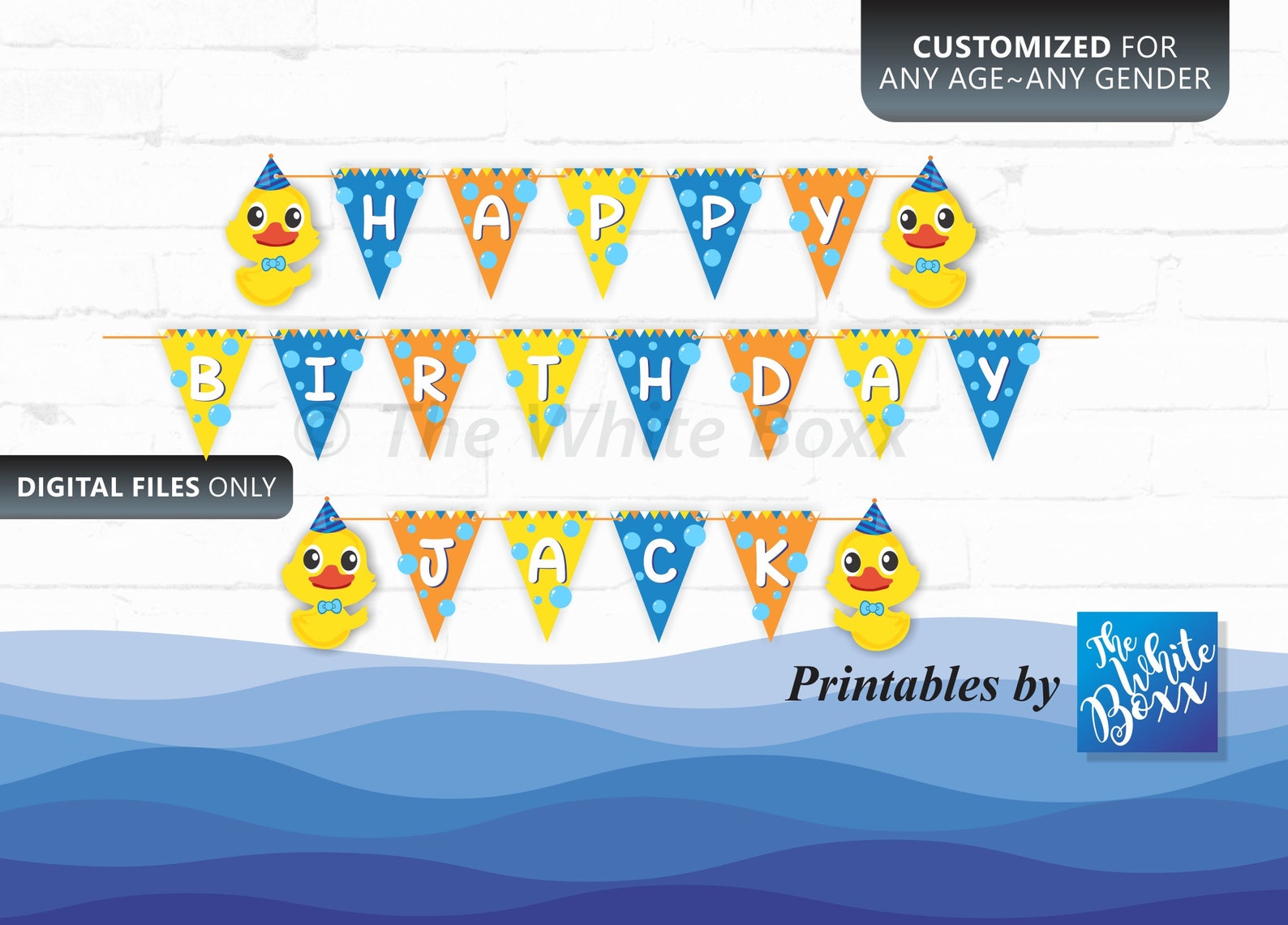 Rubber Duck Birthday Bunting / Garland / Birthday Decor for - Etsy