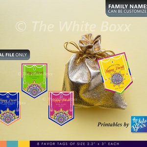 Happy Diwali Favor Tags / Indian Wedding or Festival Tags / - Etsy