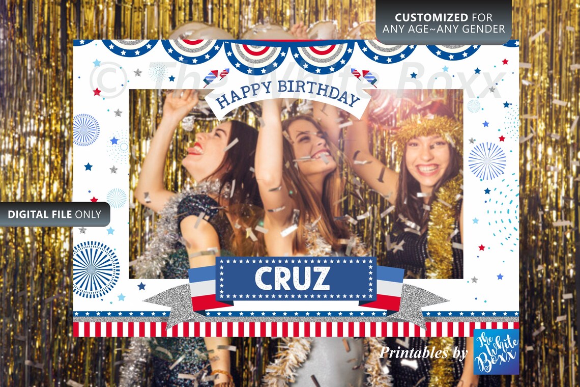 July 4th Photo Booth Frame Birthday Props Birthday Signs | Etsy
