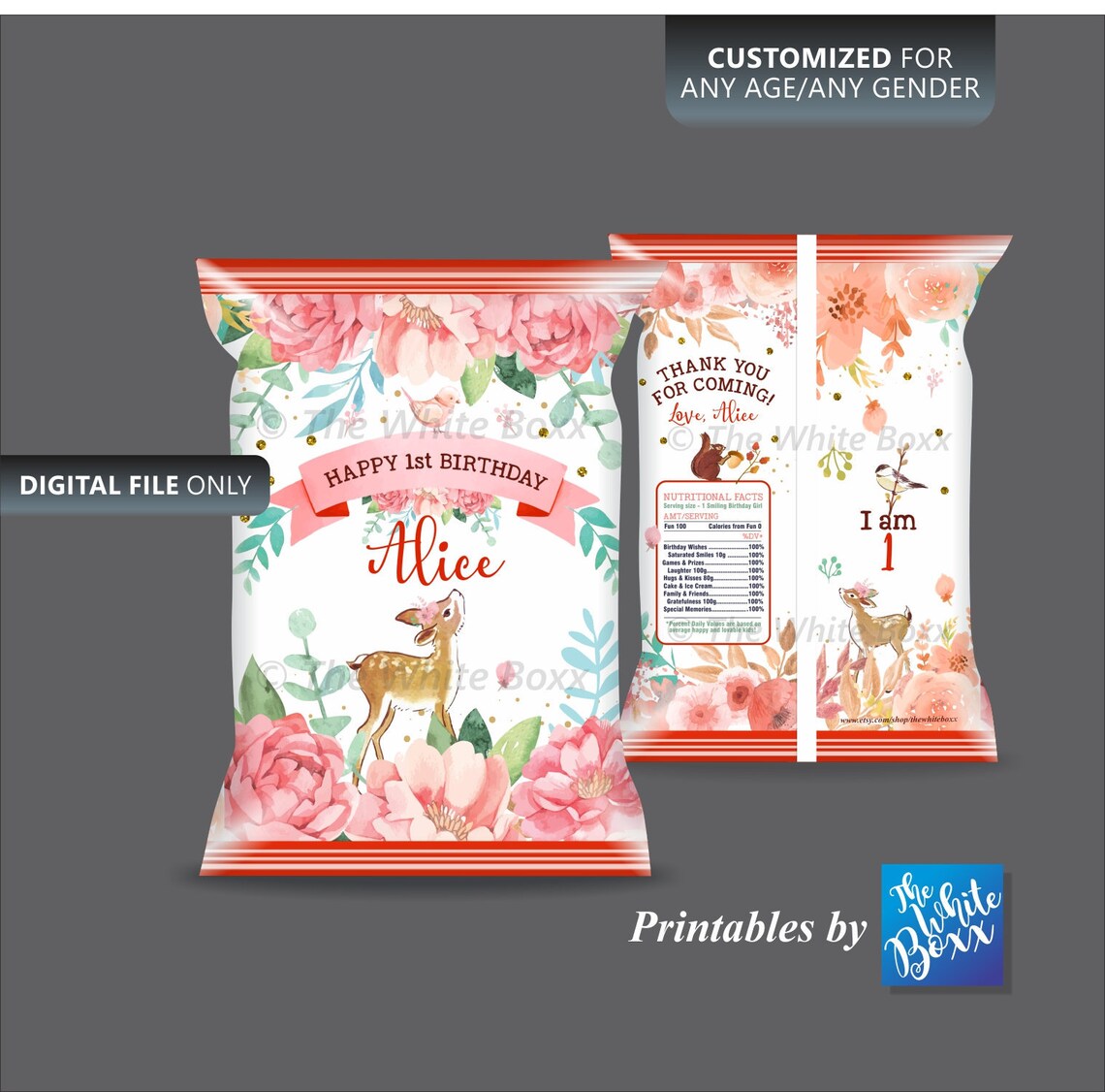 Oh My Deer / Woodland / Baby Deer Chips Packet Bag Labels for - Etsy