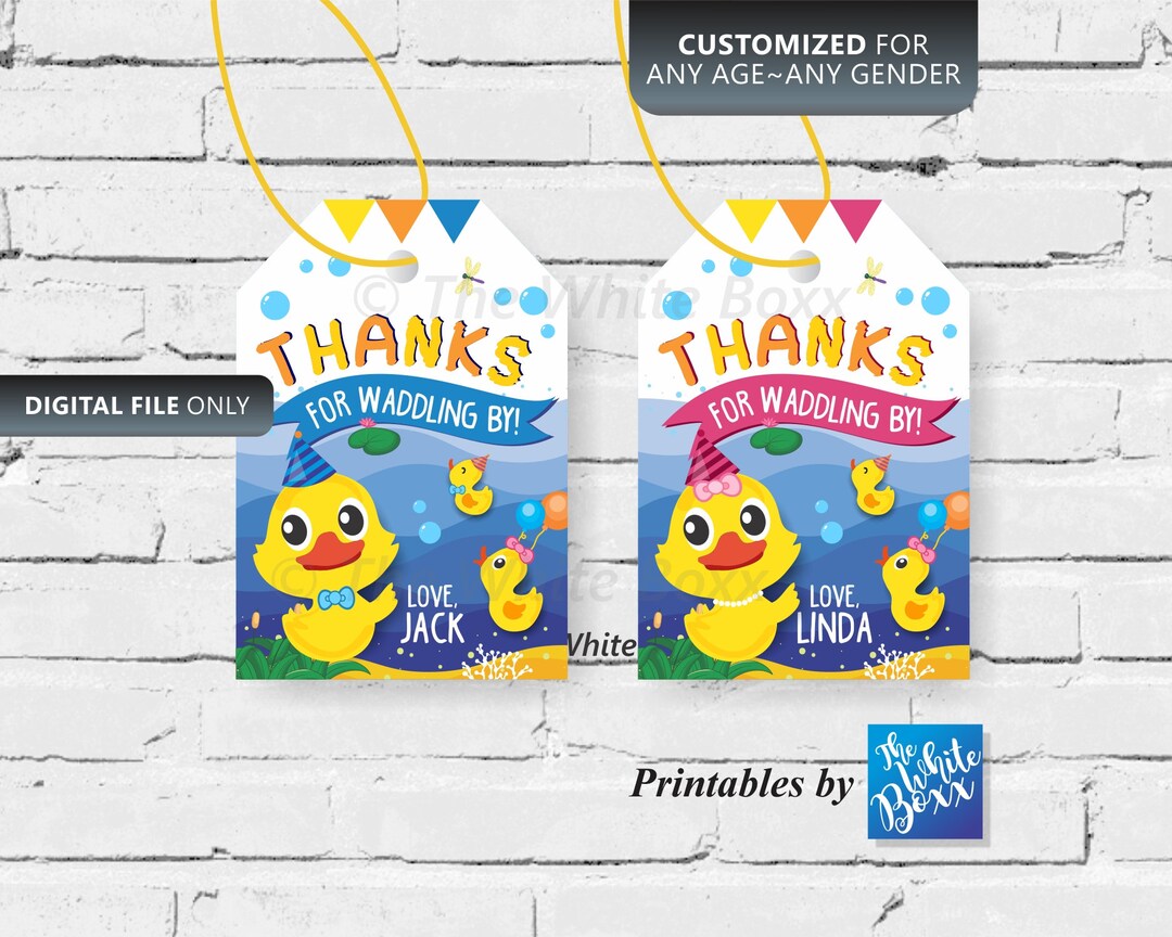Rubber Duck Party Favors / Favor Tags for Birthday / Baby - Etsy