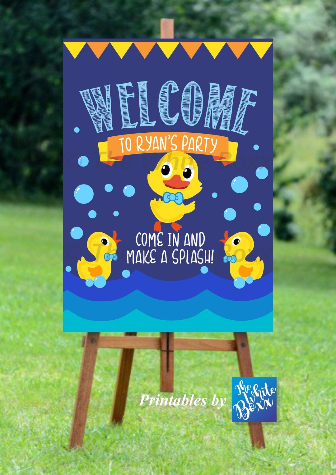 Rubber Duck Birthday Welcome Sign / Banner / Poster for Birthday Boy ...
