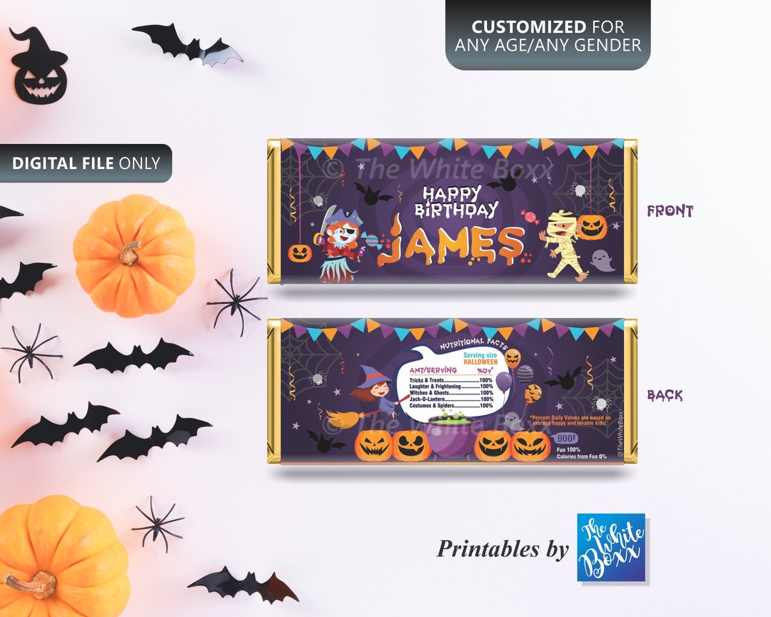 Spooky Halloween Candy Bar Labels / Candy Bar / Favor Bag for - Etsy