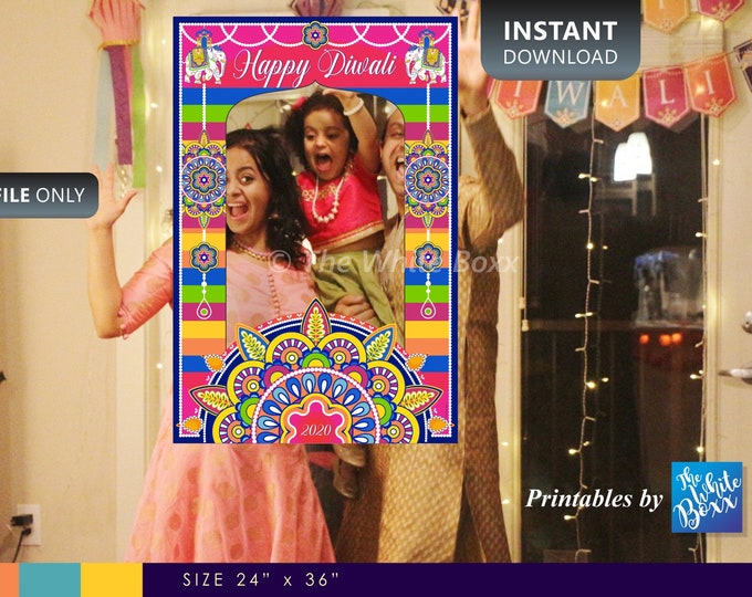 Happy Diwali Photo Booth Frame / Indian Festival Photo Props / Party ...