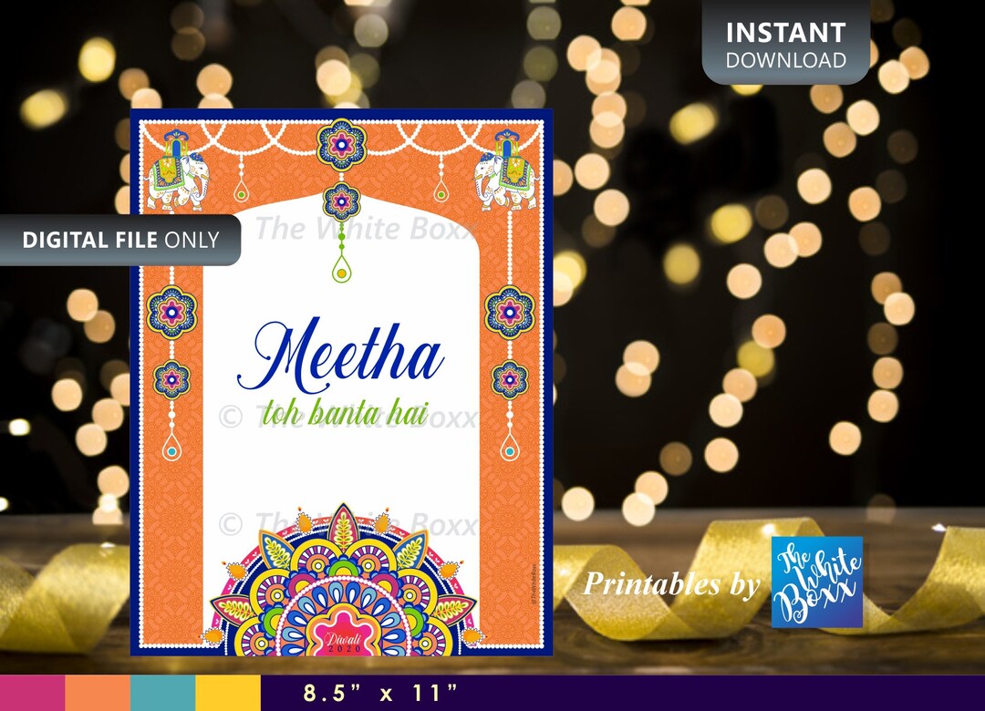 Happy Diwali Sweets Food Poster / Indian Festival Khaana Peena - Etsy