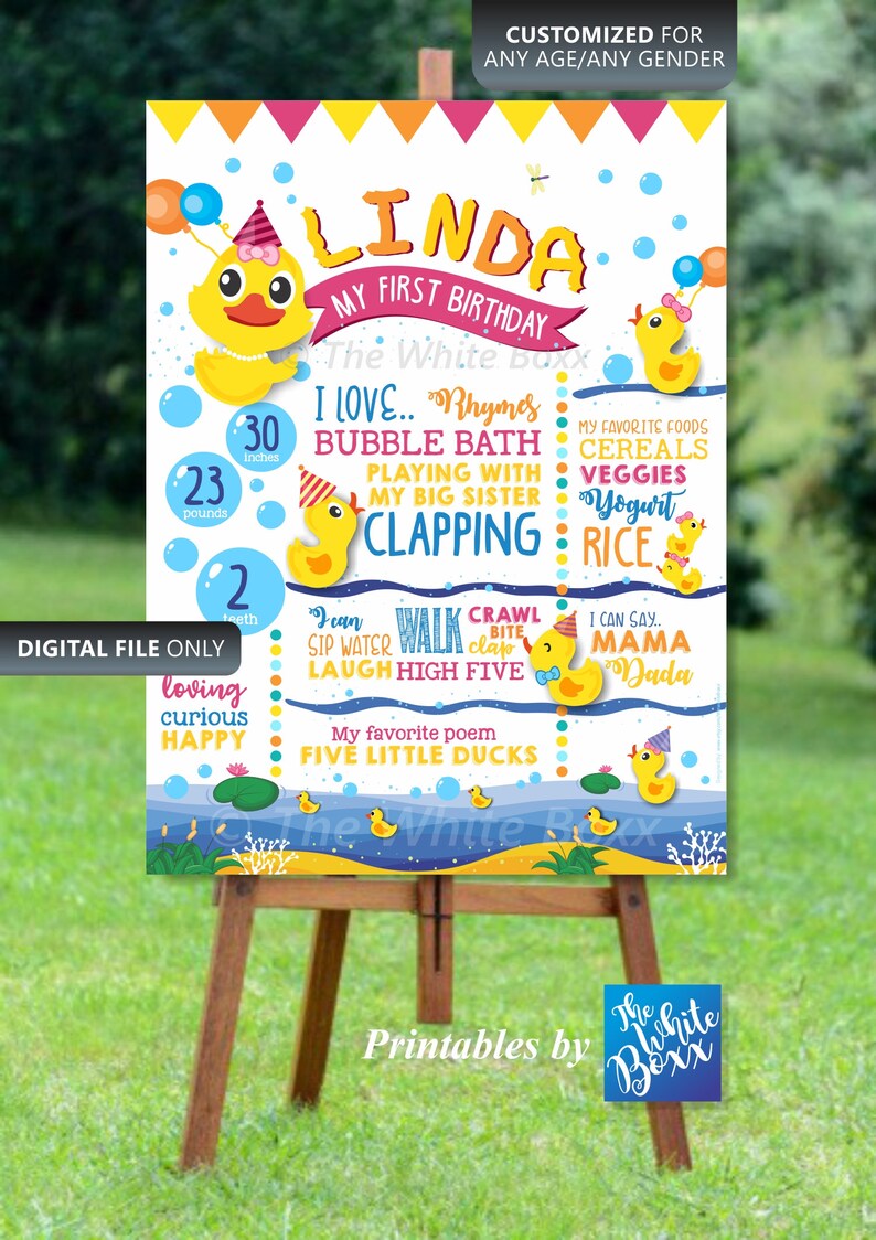 Rubber Duck Birthday Chalkboard / Rubber Ducky Birthday Banner - Etsy