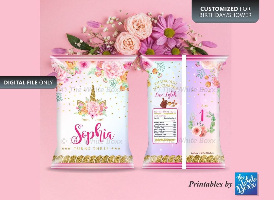 Unicorn Party Chip Bag Labels / Magical Unicorn Party Treat - Etsy