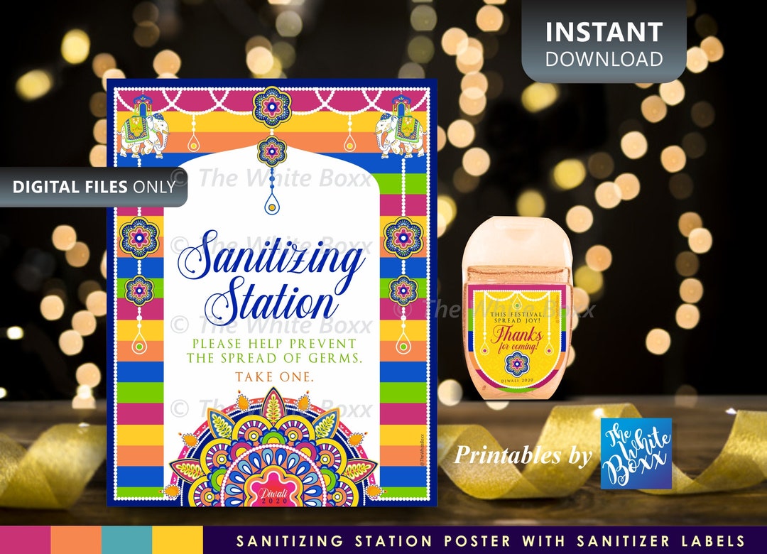 Happy Diwali / Deepavali Sanitizing Poster / Hygiene Station - Etsy