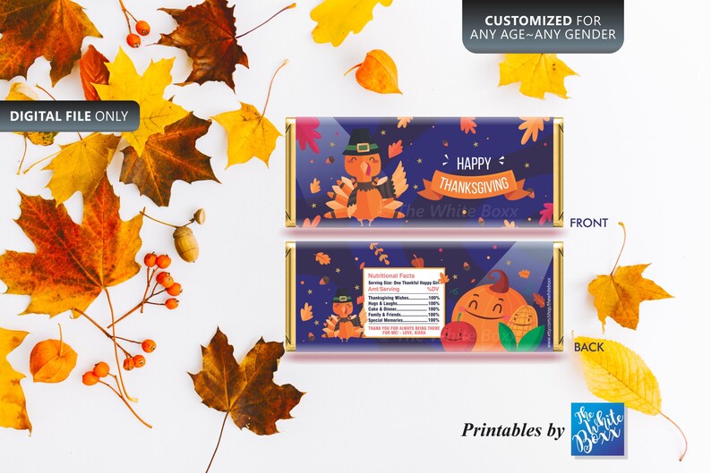 Thanks Giving Candy Bar Labels / Give Thanks Party / | Etsy