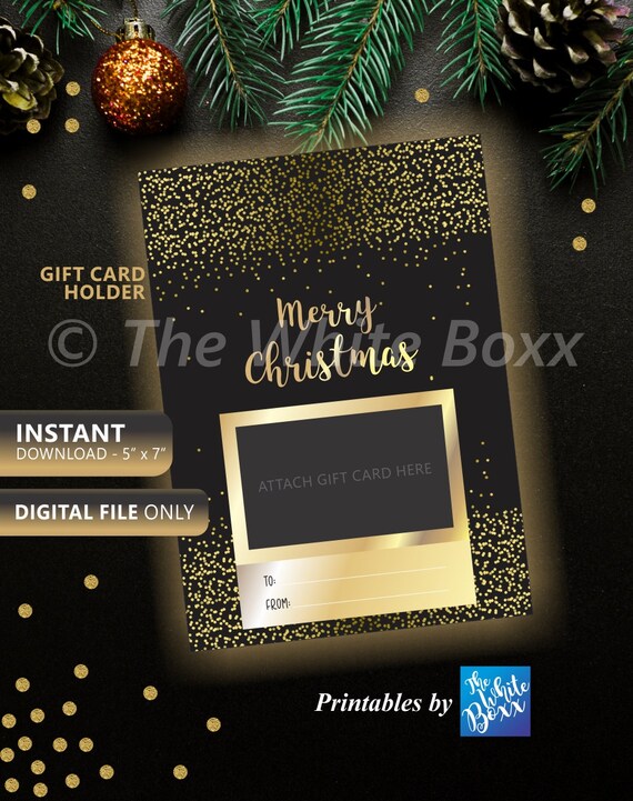 Christmas Gift Card Holder Gold Color Gift Card Holder | Etsy