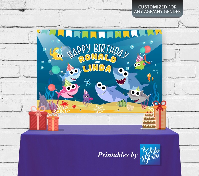 Baby Shark Banner / Baby Shark Birthday Banner for Boy / Girl | Etsy