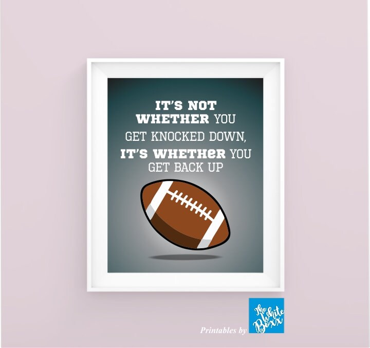 Sports Poster Inspirational Quotes Football / Basketball / | Etsy